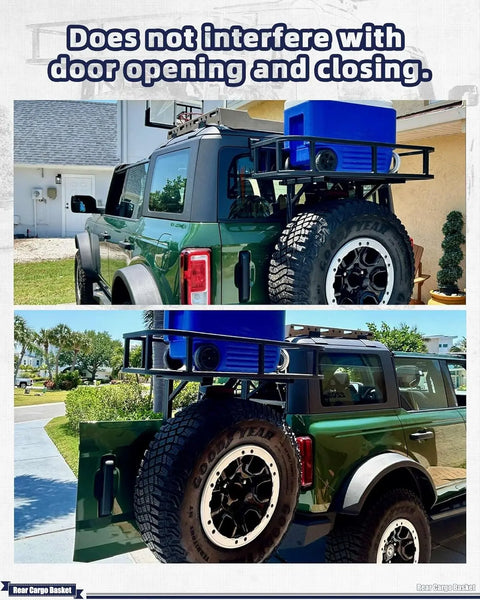 Rear Cargo Carrier Basket on OE Tailgate Fit for Ford Bronco 2021-2024 ...