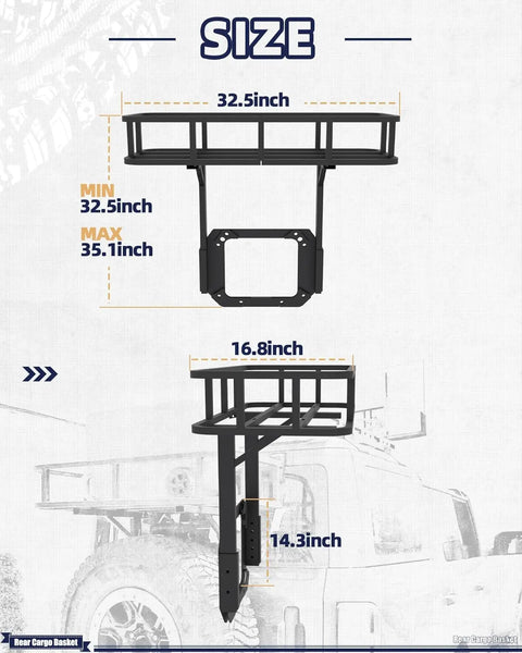 Rear Cargo Carrier Basket on OE Tailgate Fit for Ford Bronco 2021-2024 ...
