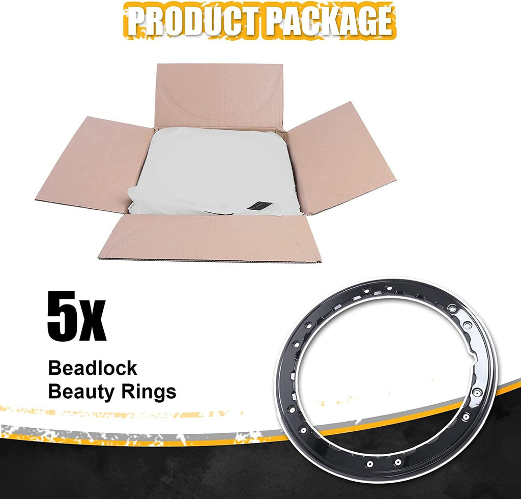 Broaddict 5X Bead Lock Trim Black Rings Kit Fit for 2021-2025 Ford ...