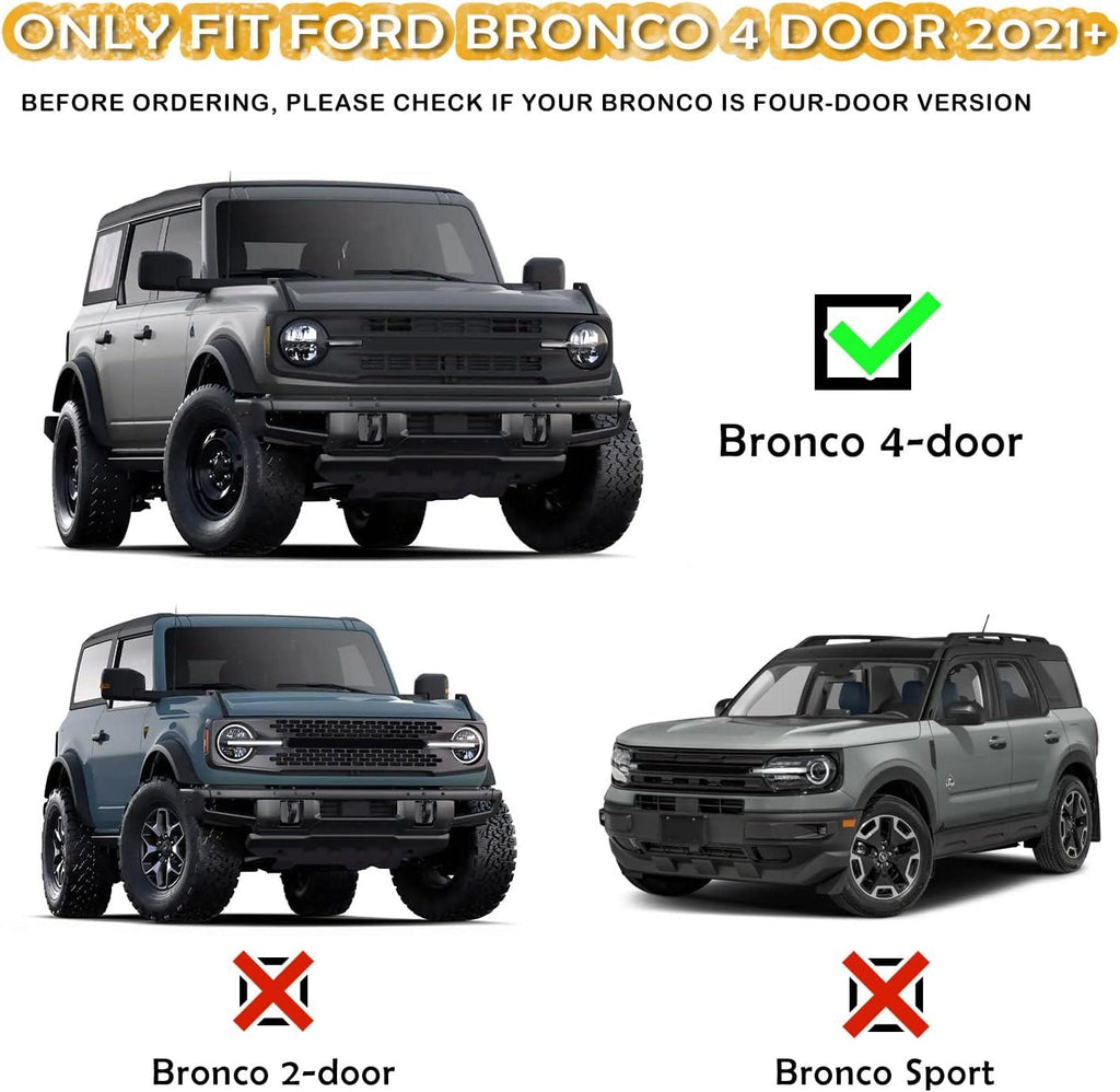 Rock Rails Fit for 2021-2024 Ford Bronco 4 door Rock Sliders Nerf Bars ...